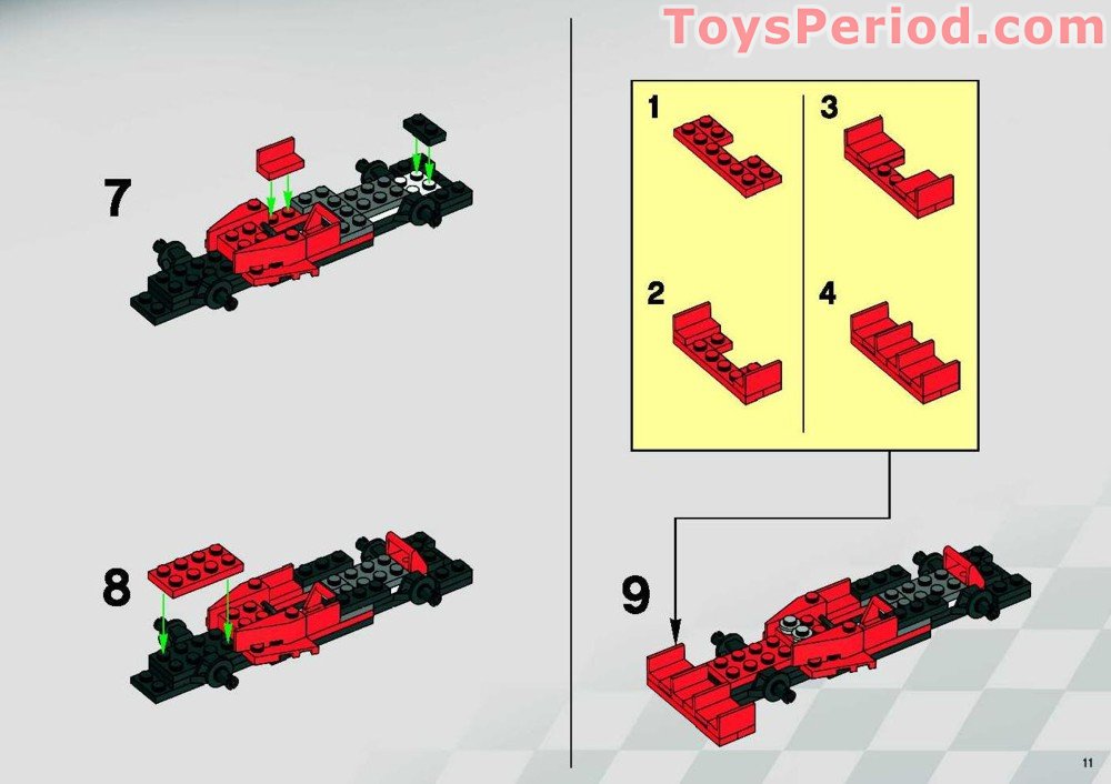 LEGO 8144-1 Ferrari 248 F1 Team (Schumacher) Instructions and Parts List
