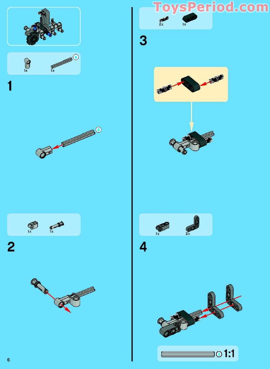 LEGO 8294 Excavator Instructions and Parts List