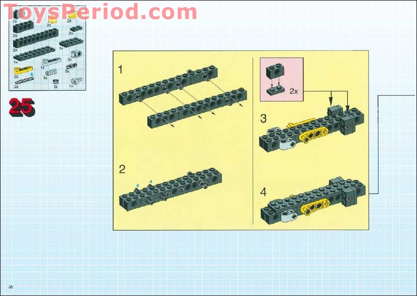 LEGO 8438 Pneumatic Crane Truck Instructions and Parts List