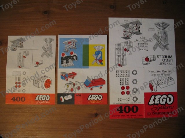 LEGO 400-2 Small Wheels with Axles Instructions and Parts List