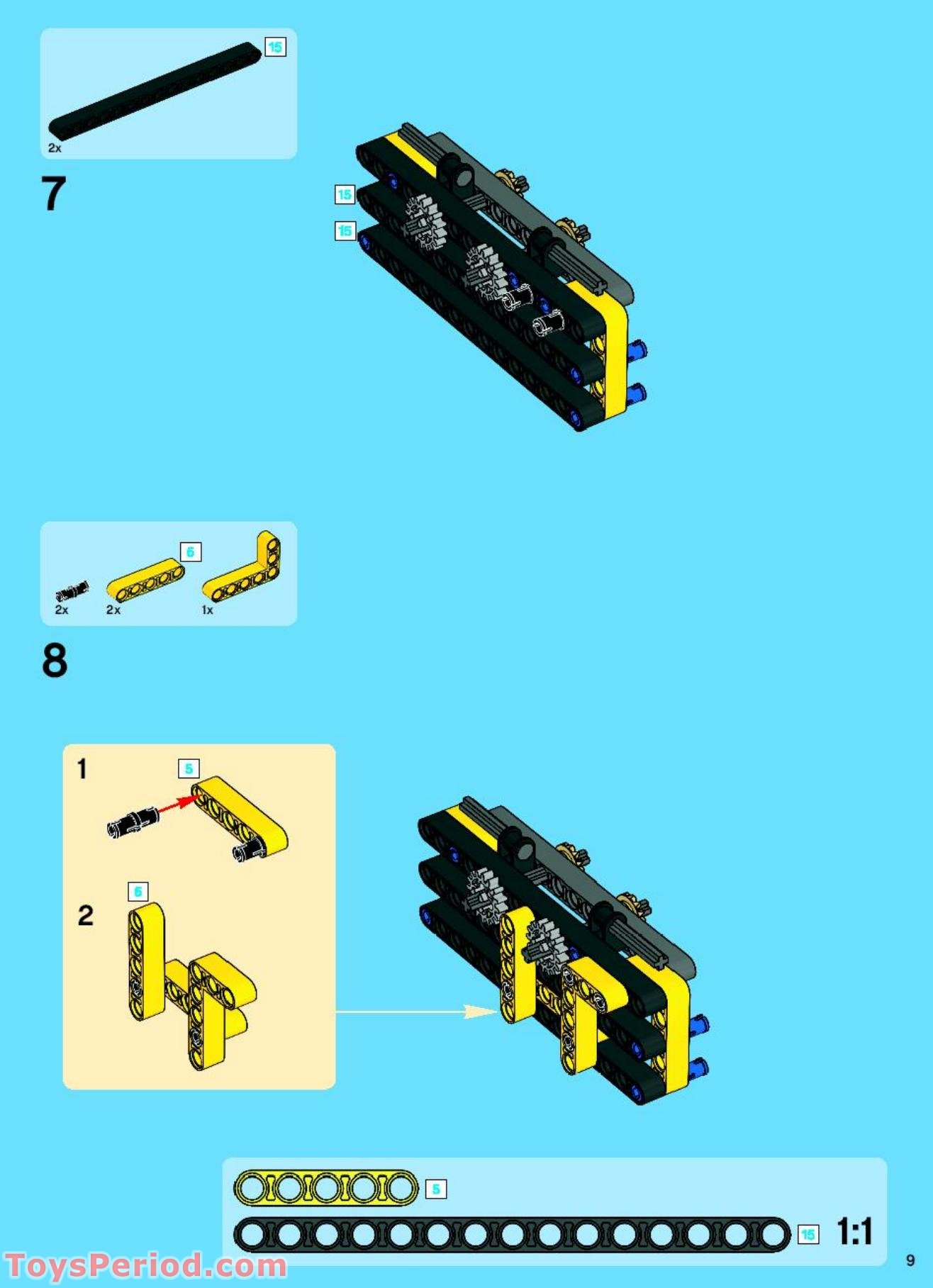 LEGO 8043 Motorized Excavator Instructions and Parts List