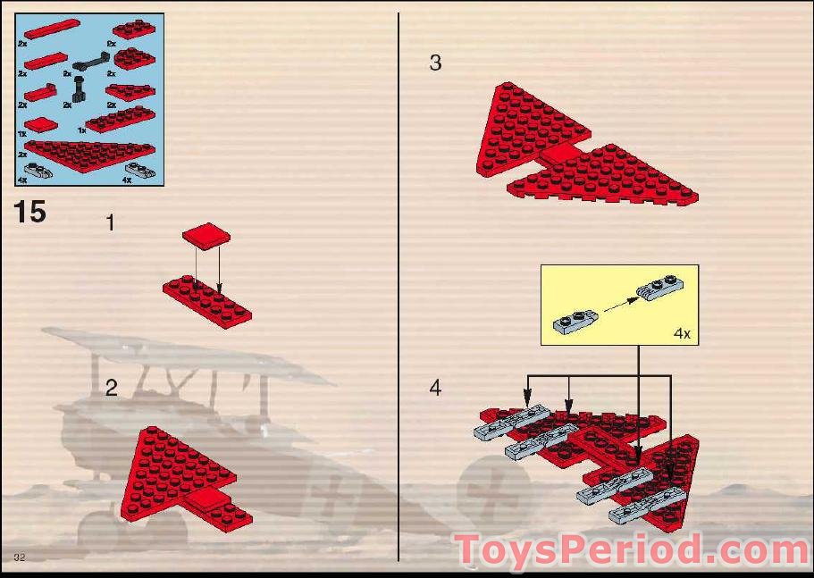 LEGO 10024 Red Baron Instructions and Parts List