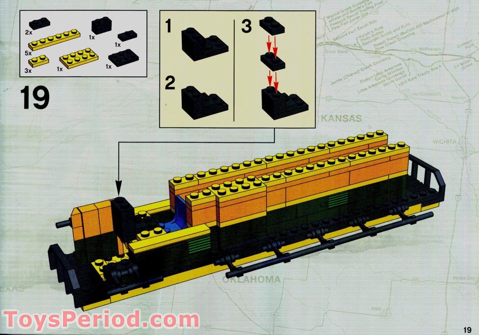 LEGO 10133 Burlington Northern Santa Fe BNSF GP-38 Locomotive ...