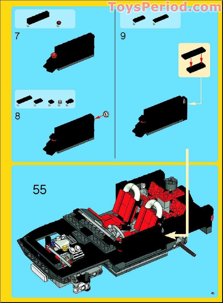 LEGO 4896 Roaring Roadster Instructions and Parts List