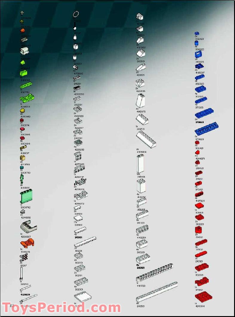 LEGO 8681 Tuner Garage Instructions and Parts List