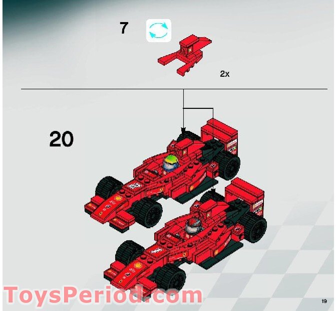LEGO 8168 Ferrari Victory Instructions and Parts List