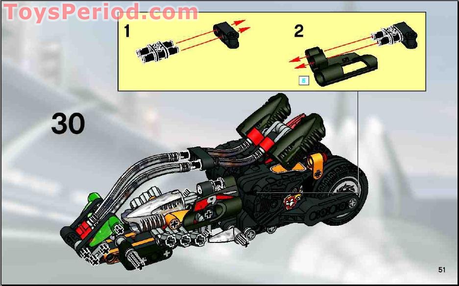LEGO 8355 H.O.T. Blaster Bike Instructions and Parts List