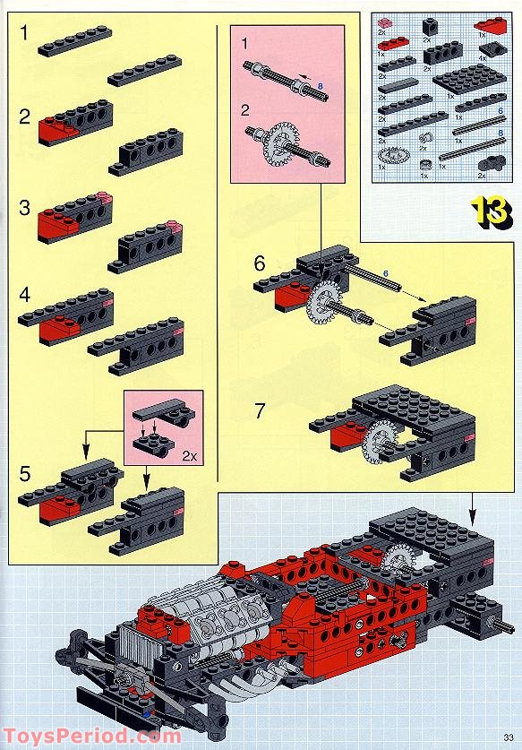 LEGO 8440 Formula Indy Racer Instructions and Parts List