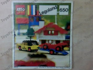 LEGO 650-1 Car with Trailer and Racing Car Instructions and Parts List
