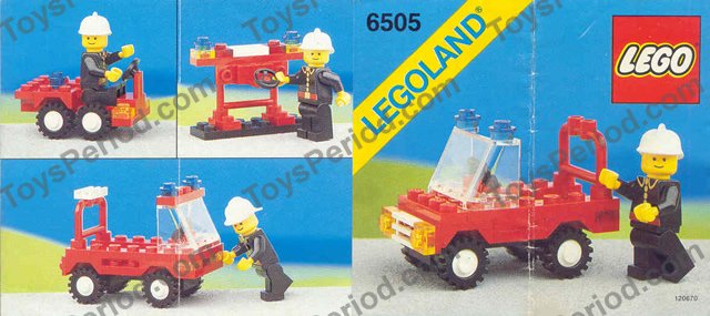 LEGO 6505 Fire Chief's Car Instructions and Parts List