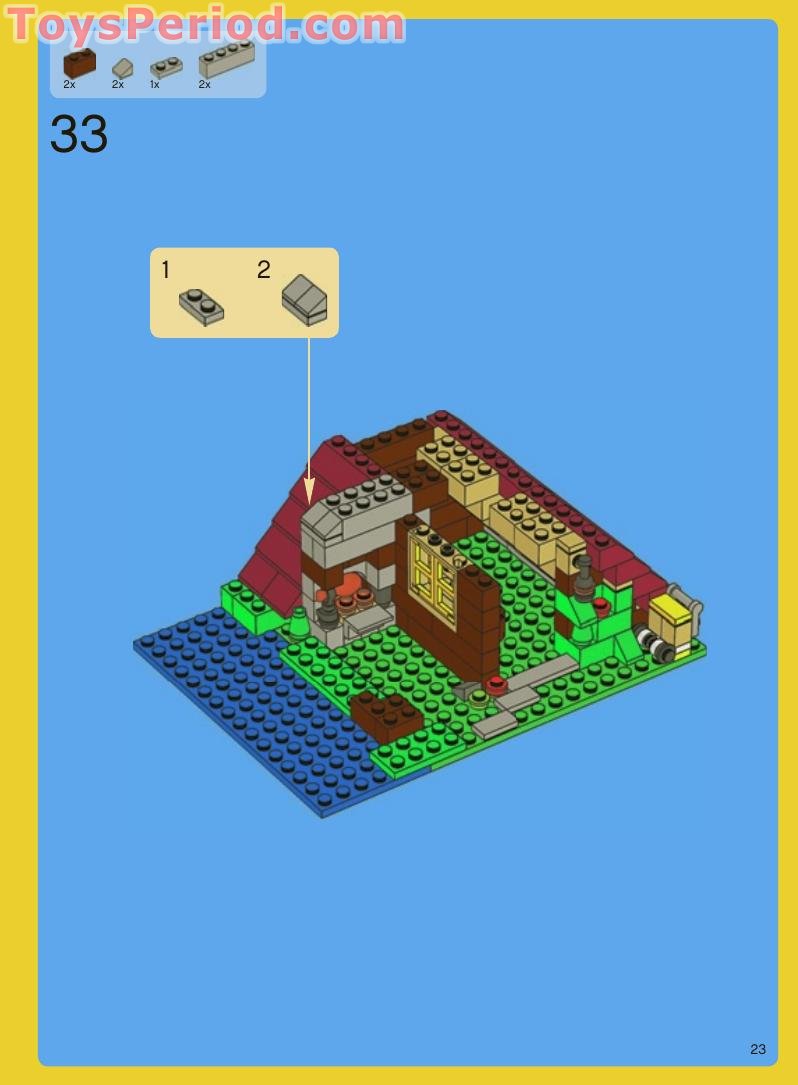 LEGO 5766 Log Cabin Instructions and Parts List