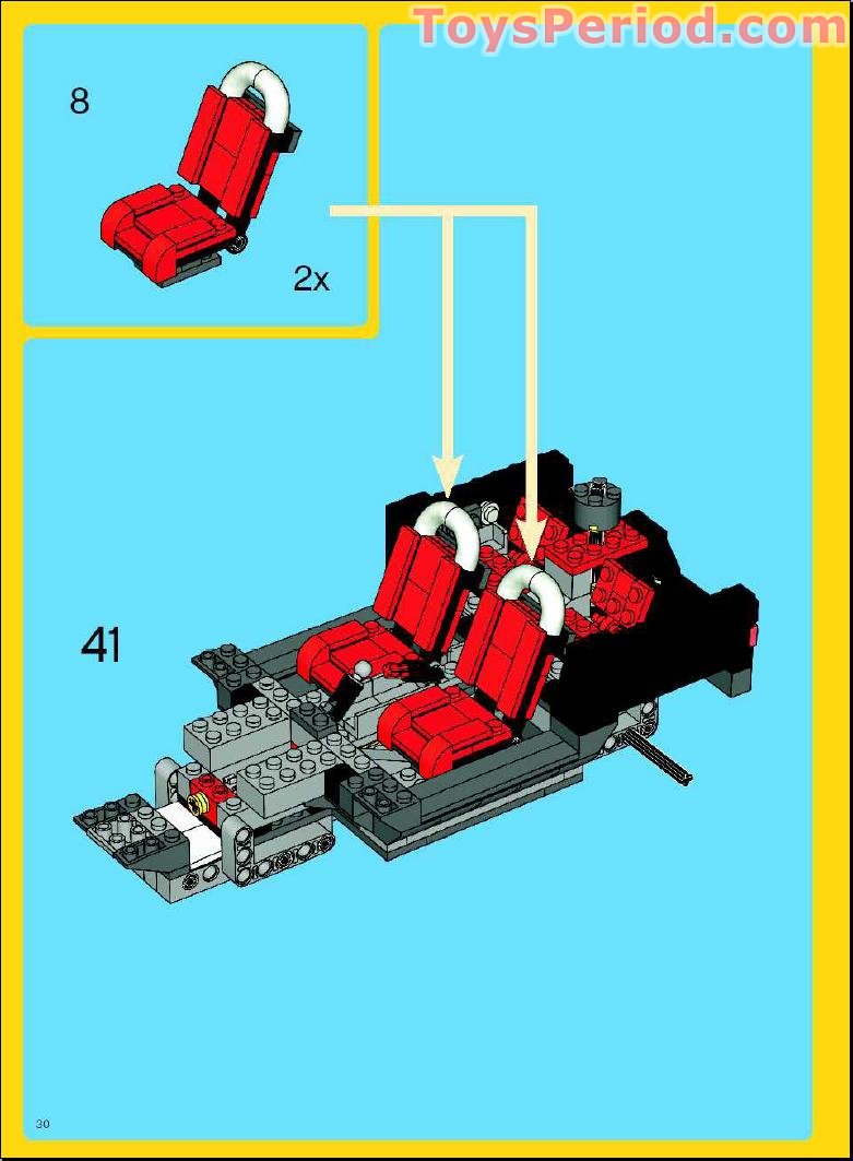 LEGO 4896 Roaring Roadster Instructions and Parts List