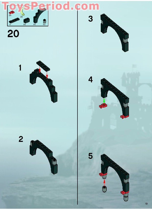 LEGO 7029 Skeleton Ship Attack Instructions and Parts List