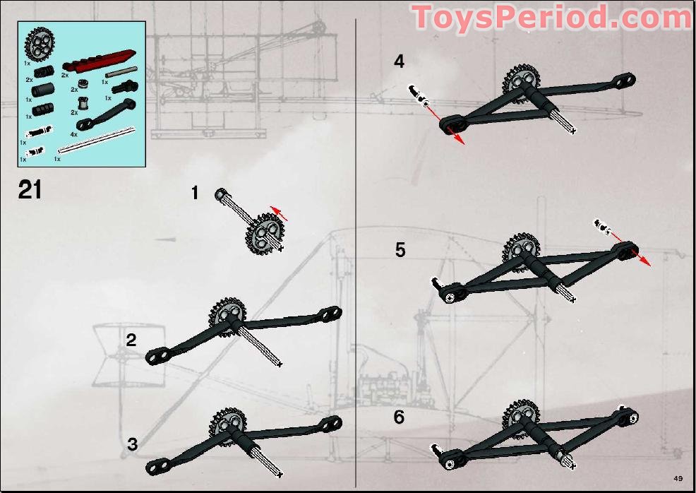 LEGO 10124 Wright Flyer Instructions and Parts List