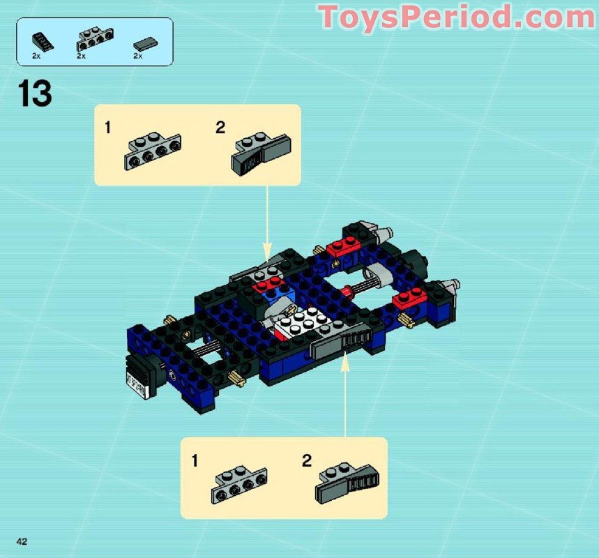 LEGO 8634 Mission 5: Turbocar Chase Instructions and Parts List