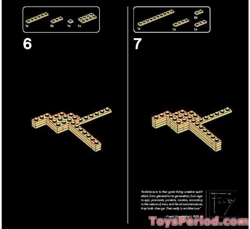 LEGO 21005 Fallingwater Instructions and Parts List