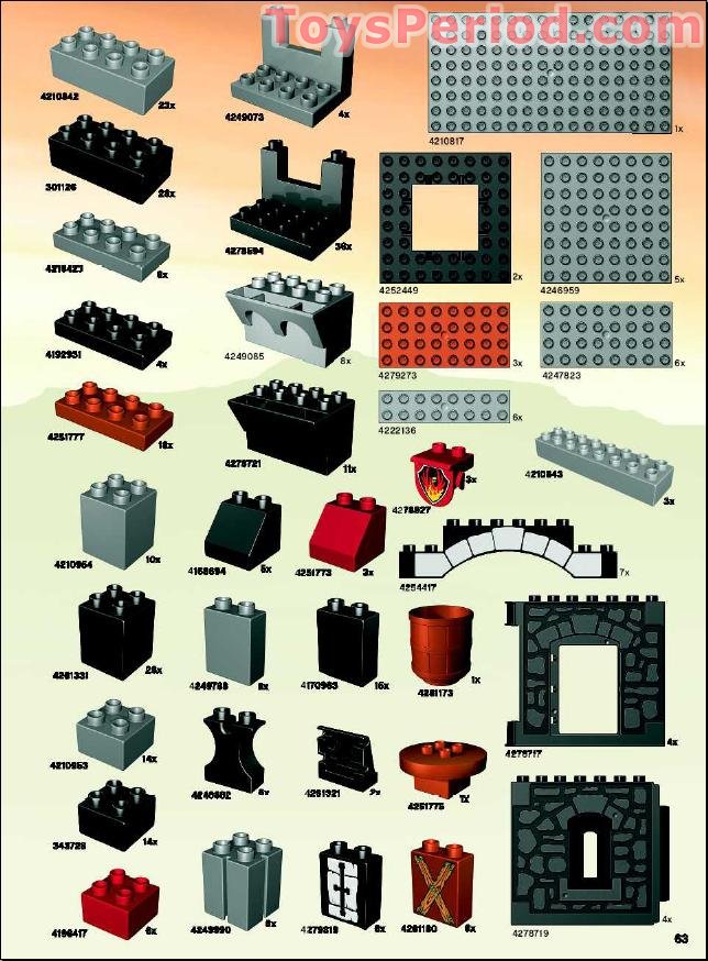 LEGO 4785 Black Castle Instructions and Parts List