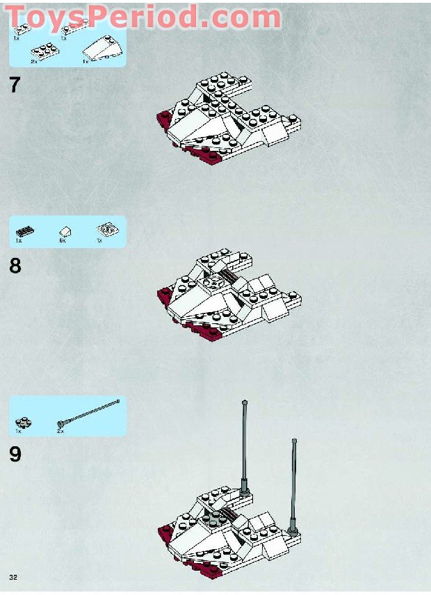 LEGO 7679 Republic Fighter Tank Instructions and Parts List
