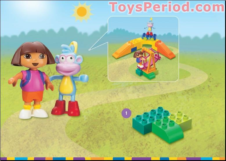 LEGO 7332 Dora and Boots at Play Park Instructions and Parts List