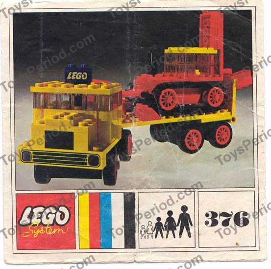 LEGO 376-1 Low-Loader with Excavator Instructions and Parts List