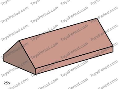 LEGO 10007 2x4 Sand Red Ridge Roof Tiles Steep Slope Set Parts List