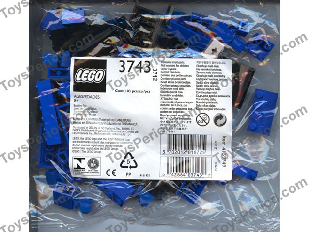 LEGO 3743 My Own Train - Blue Trim Kit Set Parts List