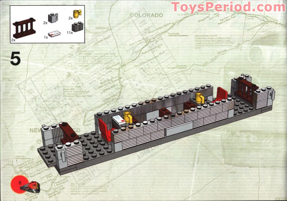 LEGO 10025 Santa Fe Cars - Set I, Mail or Baggage Car Instructions and ...