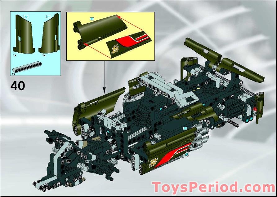LEGO 8366 Supersonic RC Instructions and Parts List