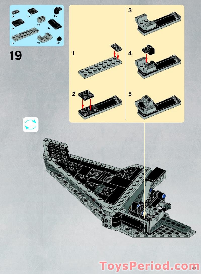LEGO 9500 Sith Fury-class Interceptor Instructions and Parts List