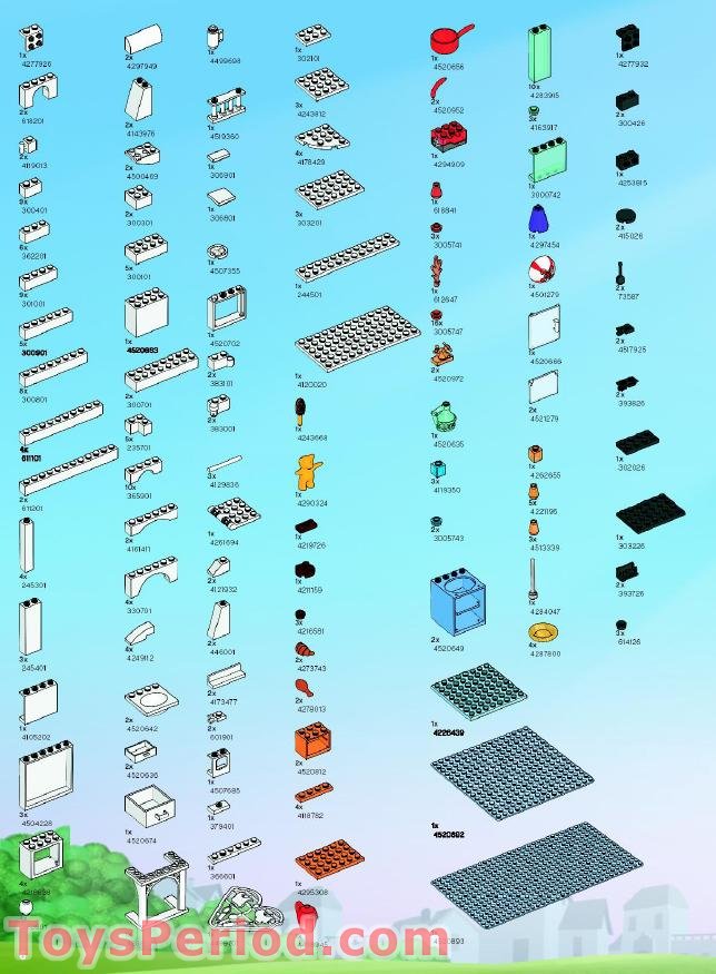 LEGO 7586 Sunshine Home Instructions and Parts List