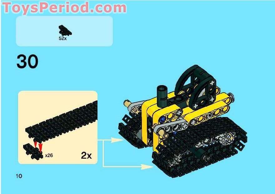 LEGO 8259 Mini Bulldozer Instructions and Parts List