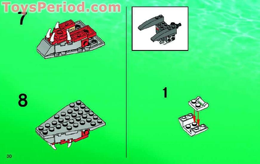 LEGO 7773 Tiger Shark Attack Instructions and Parts List