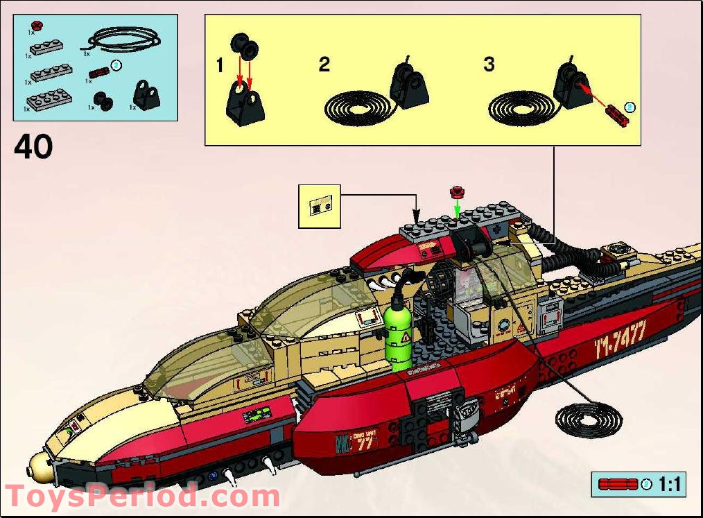 LEGO 7298 Dino Air Tracker Instructions and Parts List