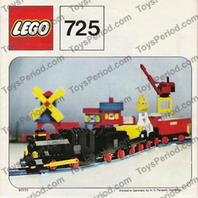 LEGO 725-2 12v Freight Train and Track Instructions and Parts List