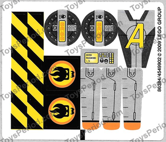 LEGO Sets with Part 8968stk01 Sticker Sheet for Set 8968 - (86384/4549902)