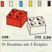 LEGO 420-2 2x2 Bricks Set Parts List