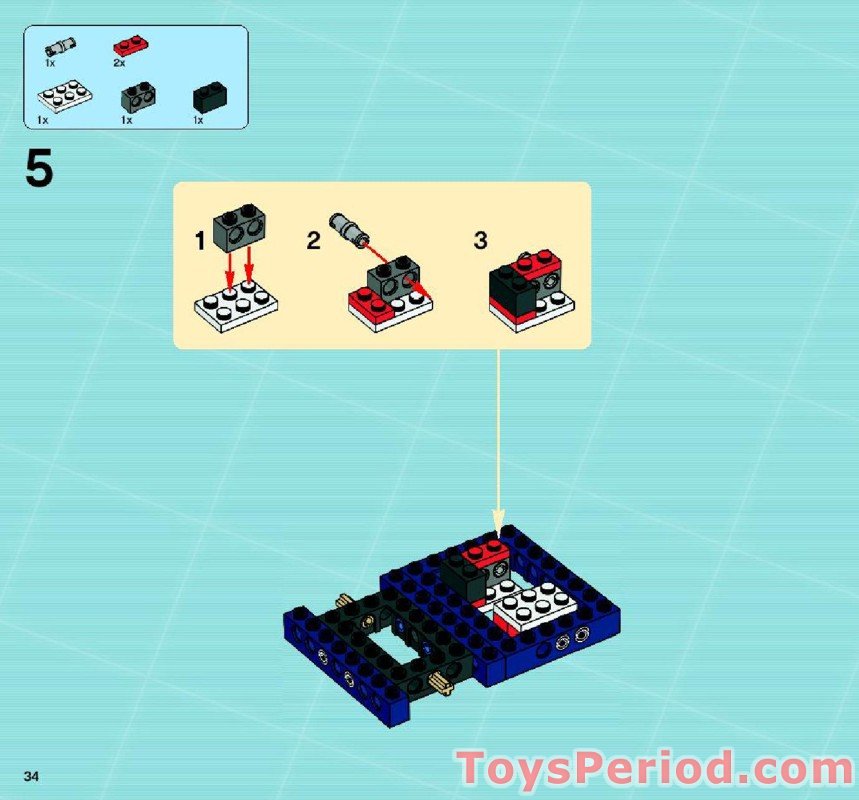 LEGO 8634 Mission 5: Turbocar Chase Instructions and Parts List