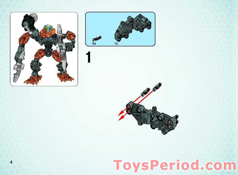 LEGO 8687 Toa Pohatu Instructions and Parts List