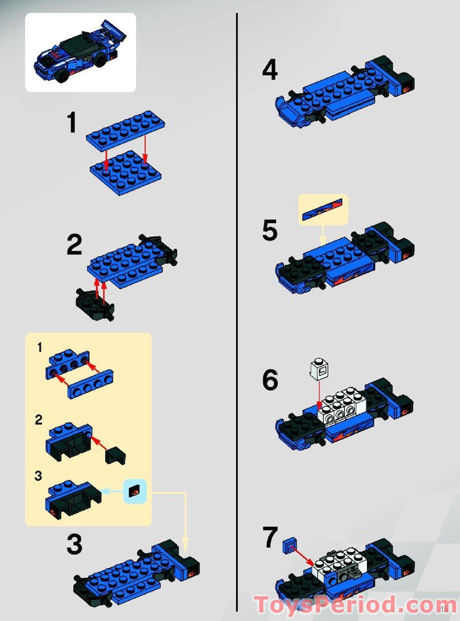 LEGO 8154 Brick Street Customs Instructions and Parts List