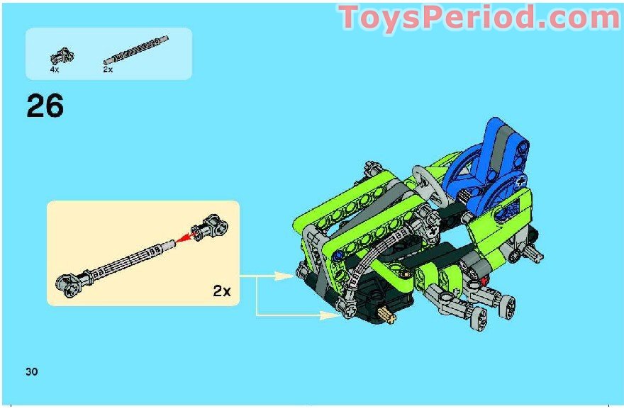 LEGO 8256 Super Kart Instructions and Parts List