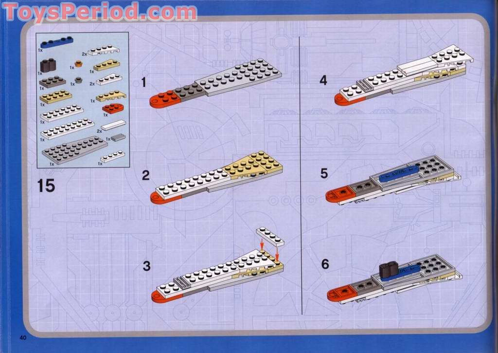 LEGO 4502-1 X-Wing Fighter (Dagobah), Blue Box Instructions and Parts List