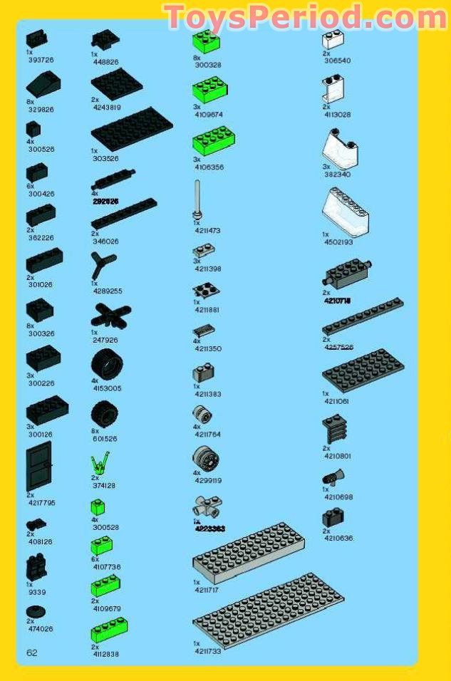 LEGO 6164 LEGO Rescue Building Set Instructions and Parts List