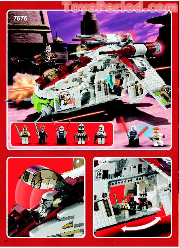 LEGO 7679 Republic Fighter Tank Instructions and Parts List