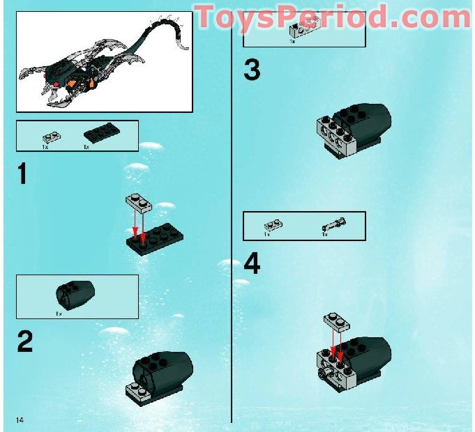 LEGO 8926 Toa Undersea Attack Instructions and Parts List