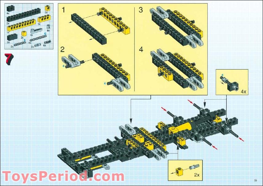 LEGO 8431 Pneumatic Crane Truck Instructions and Parts List