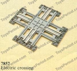 LEGO 7857 Crossing, Electric Rails Gray 12v Set Parts List