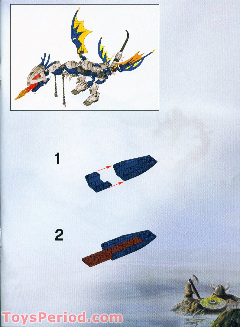 LEGO 7021 Viking Double Catapult Versus Armored Ofnir Dragon ...