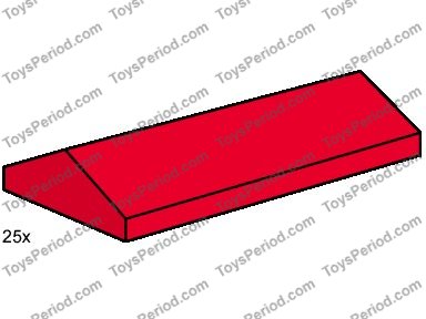 LEGO B005 2x4 Ridge Roof Tile Low Sloped Red Set Parts List