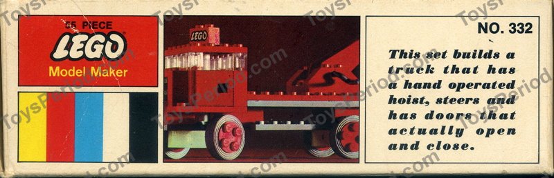 LEGO 332 Tow Truck Instructions and Parts List