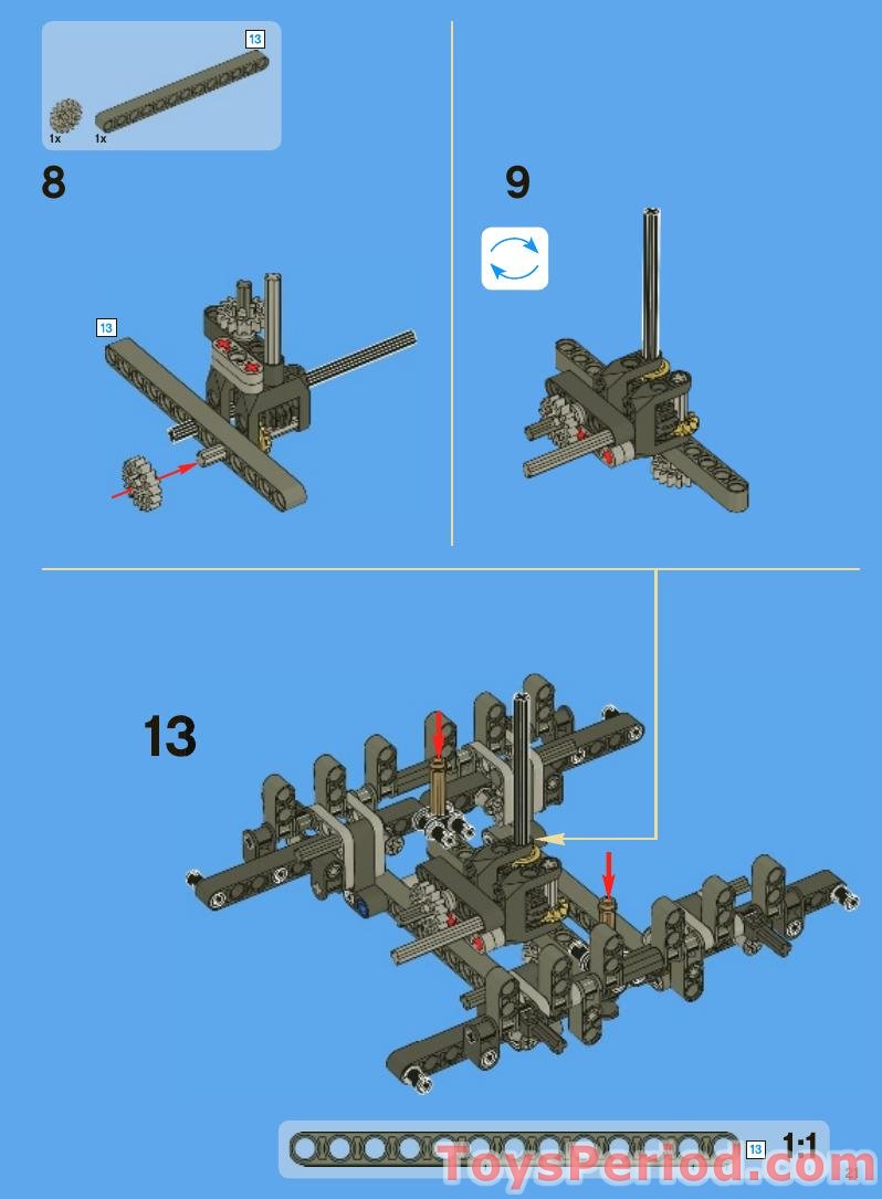 LEGO 8043 Motorized Excavator Instructions and Parts List